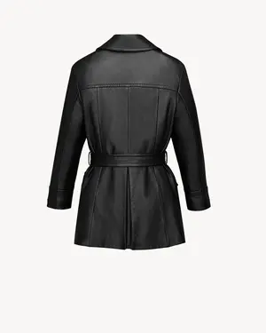 Saint Laurent Belted Jacket In Lambskin