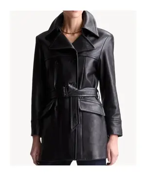 Saint Laurent Belted Jacket In Lambskin