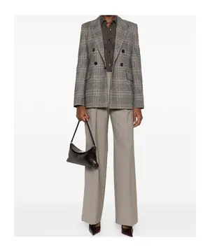 Pinko Checked Double-breasted Fitted Jacket