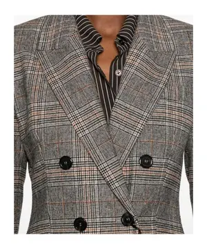 Pinko Checked Double-breasted Fitted Jacket