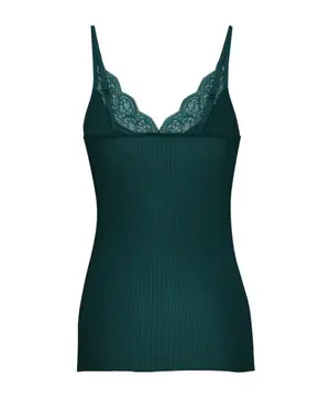 Saint Laurent Lace-trimmed Ribbed Camisole Top