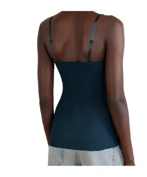 Saint Laurent Lace-trimmed Ribbed Camisole Top
