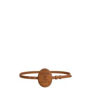 Celine Maison 13mm Smooth Calfskin Belt - Tan/black