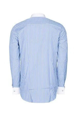 Dior Contrast Collar Striped Long-sleeve Shirt