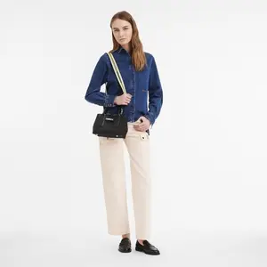 Longchamp Roseau Small Top Handle Bag With Removable Shoulder Strap - Black