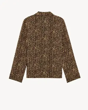 Saint Laurent Pajama Blouse In Lurex Stripe Silk Georgette