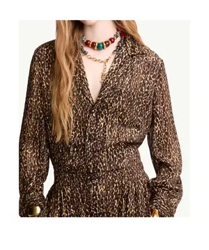 Saint Laurent Pajama Blouse In Lurex Stripe Silk Georgette