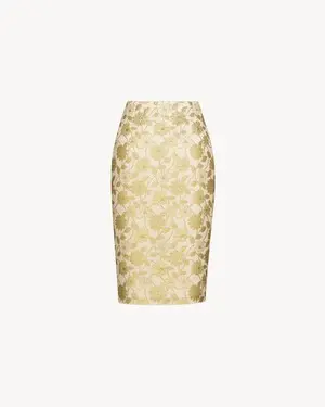 Saint Laurent Brocade Midi Skirt