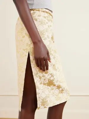 Saint Laurent Brocade Midi Skirt
