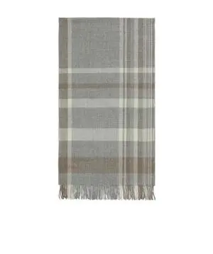 Max Mara Checkered Fringed Scarf - Gray