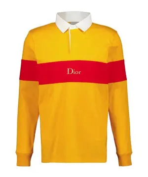 Dior Collared Long-sleeved Rugby Shirt - Yellow