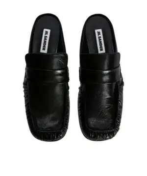 JIL SANDER Squared Toe Nappa Leather Mules