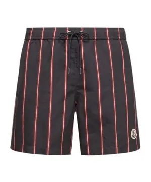 Moncler Striped Swim Shorts - Black