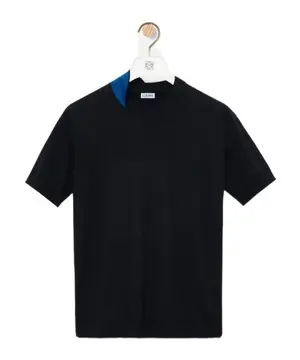 Loewe Short-sleeved Knit Top - Black/navy Blue