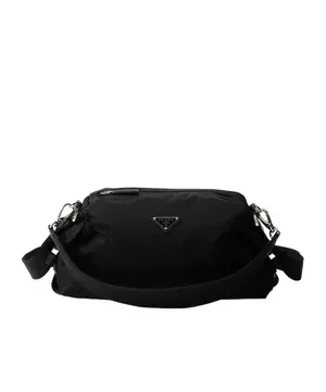 Prada Explore Re-nylon And Leather Bag - Black