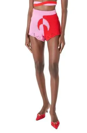 MARINE SERRE Crochet Knit Shorts