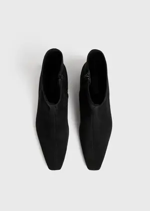 TOTEME Zipped Suede Pointed-toe Boots