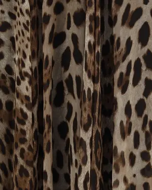 Dolce & Gabbana Leopard Print Chiffon Midi Skirt - Brown