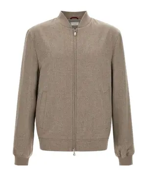 Brunello Cucinelli Long-sleeved Casual Jacket - Beige