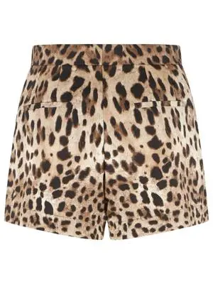 Dolce & Gabbana Leopard Print High-waisted Shorts - Nude