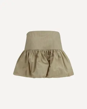 GANNI Striped Mini Skirt - Nude