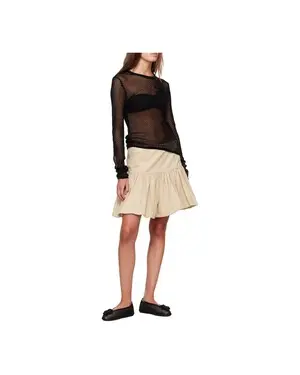 GANNI Striped Mini Skirt - Nude