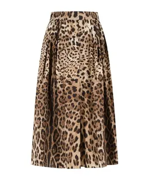 Dolce & Gabbana Dolce Gabbana Leopard Printed Midi Skirt