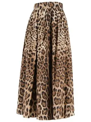 Dolce & Gabbana Dolce Gabbana Leopard Printed Midi Skirt