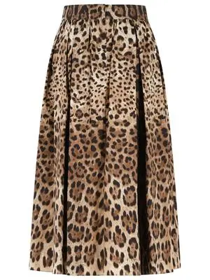 Dolce & Gabbana Dolce Gabbana Leopard Printed Midi Skirt