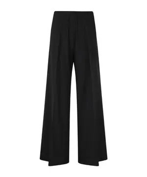 SEMICOUTURE Wide-leg Casual Trousers - Black