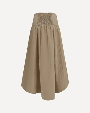 GANNI Corset-detail And Ruched Midi Skirt