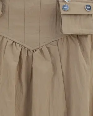 GANNI Corset-detail And Ruched Midi Skirt