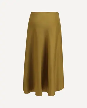 GANNI Tie String Midi Skirt - Green