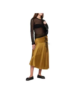 GANNI Tie String Midi Skirt