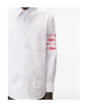 Thom Browne 4-bar Lobster-embroidered Shirt