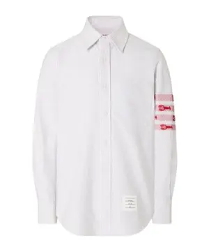 Thom Browne 4-bar Striped Shirt - Medium Gray