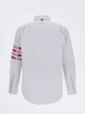 Thom Browne 4-bar Striped Shirt - Medium Gray