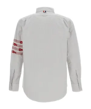 Thom Browne 4-bar Striped Shirt - Mid-grey