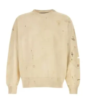 GOLDEN GOOSE Distressed Printed Crewneck Sweatshirt