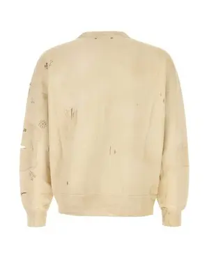 GOLDEN GOOSE Distressed Printed Crewneck Sweatshirt