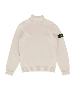 Stone Island Turtleneck Knit Top - Beige