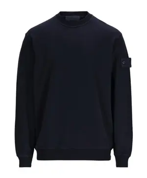 Stone Island Logo-patch Long-sleeve Sweater - Blue