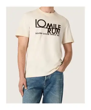 GOLDEN GOOSE Logo Printed Crewneck T-shirt - White