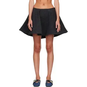 GANNI Flared A-line Skirt - Phantom Black