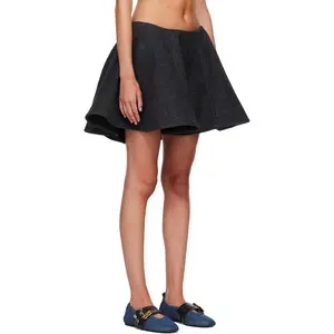 GANNI Flared A-line Skirt - Phantom Black