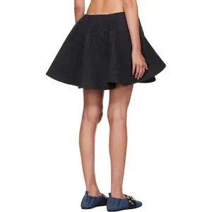 GANNI Flared A-line Skirt - Phantom Black
