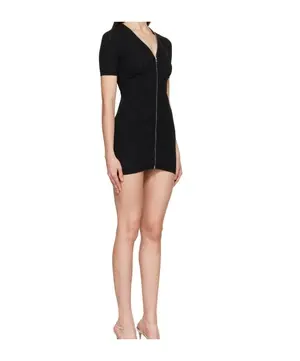 Alexander Wang Short Sleeve V-neck Zipper Dress