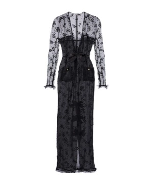 Alessandra Rich Bow-detail Lace Maxi Dress - Black