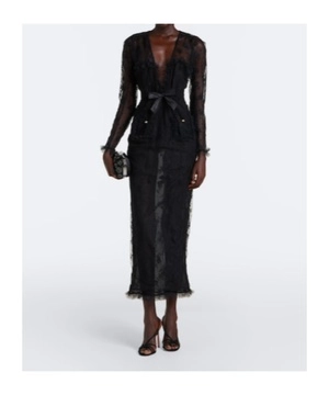 Alessandra Rich Bow-detail Lace Maxi Dress