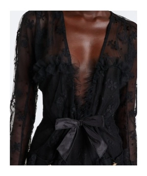 Alessandra Rich Bow-detail Lace Maxi Dress